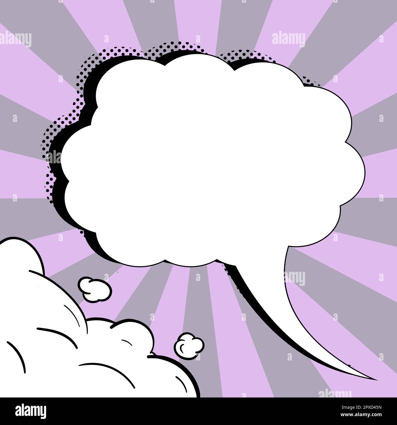 Comic Speech Bubble With Copy Space And Doodles. Empty Explosion ...