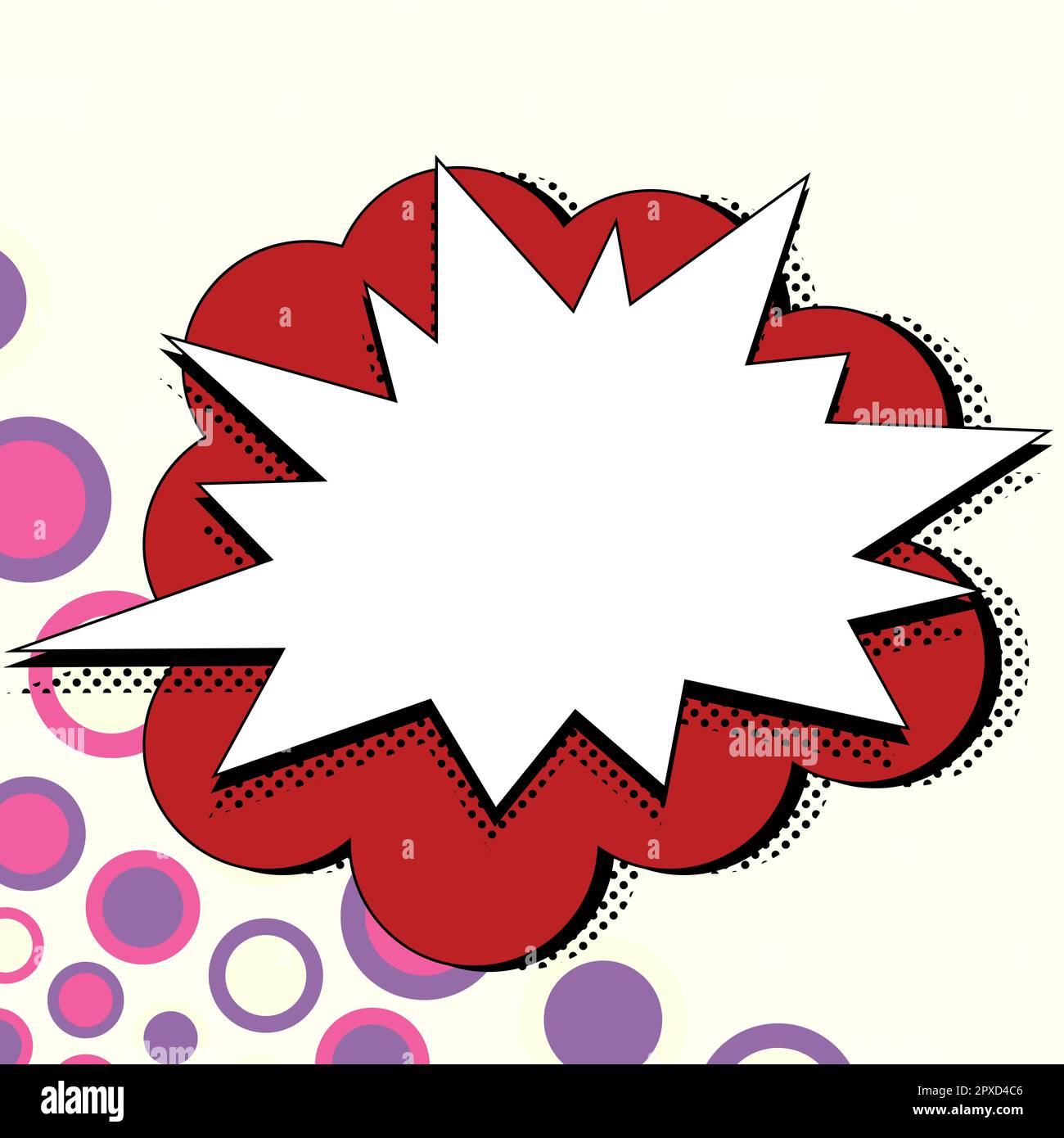 Comic Speech Bubble With Copy Space And Doodles. Empty Explosion ...