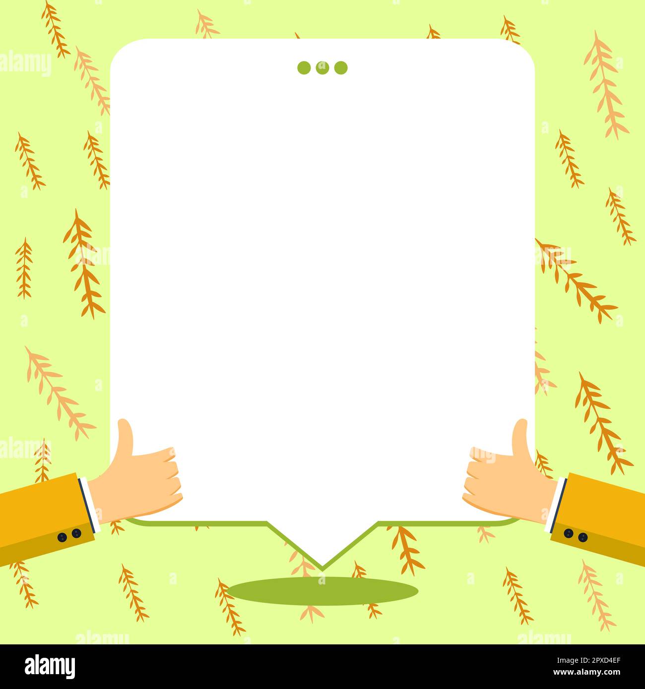 Big finger raised up pointing to whiteboard with important information ...