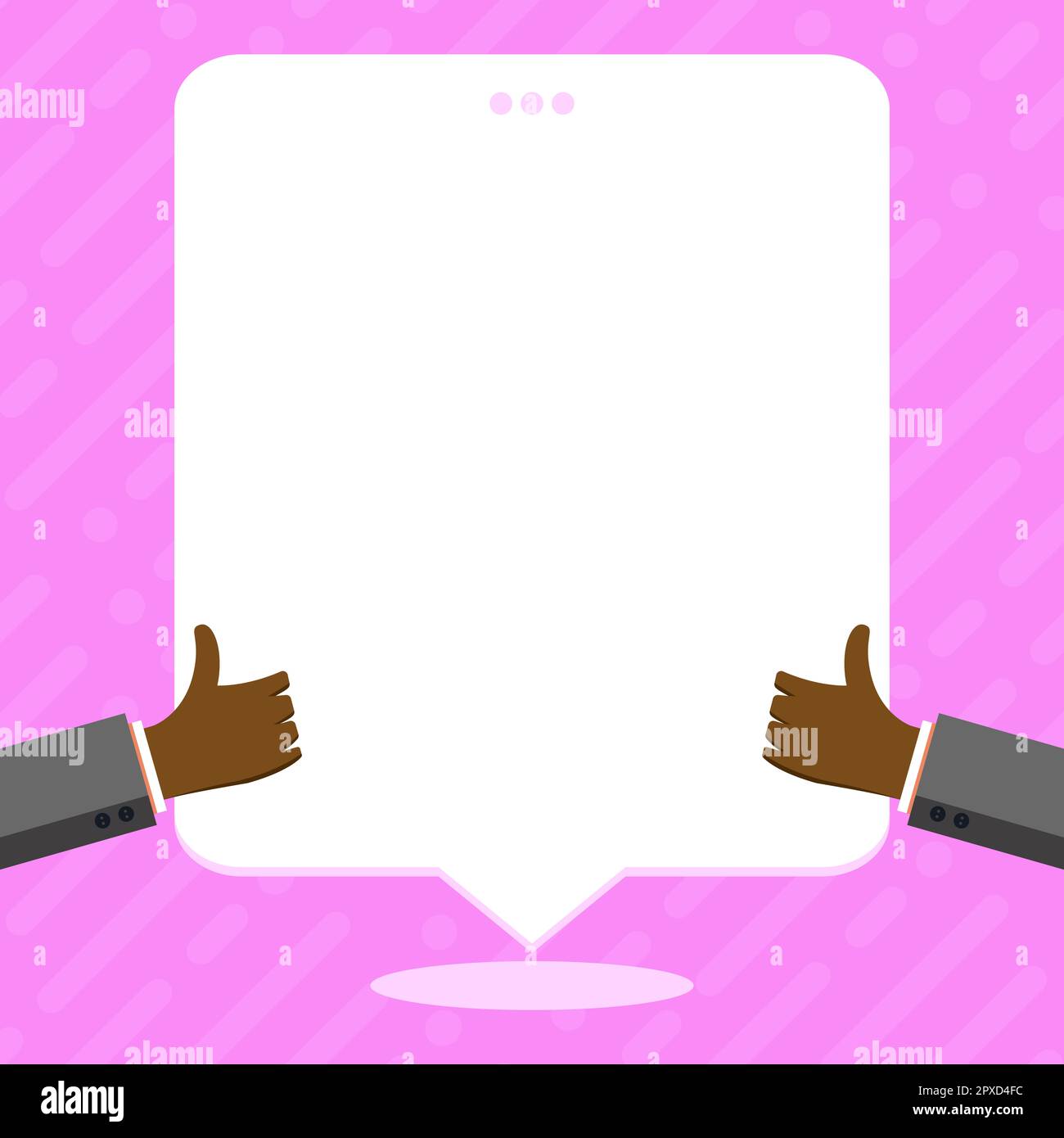 Big finger raised up pointing to whiteboard with important information ...