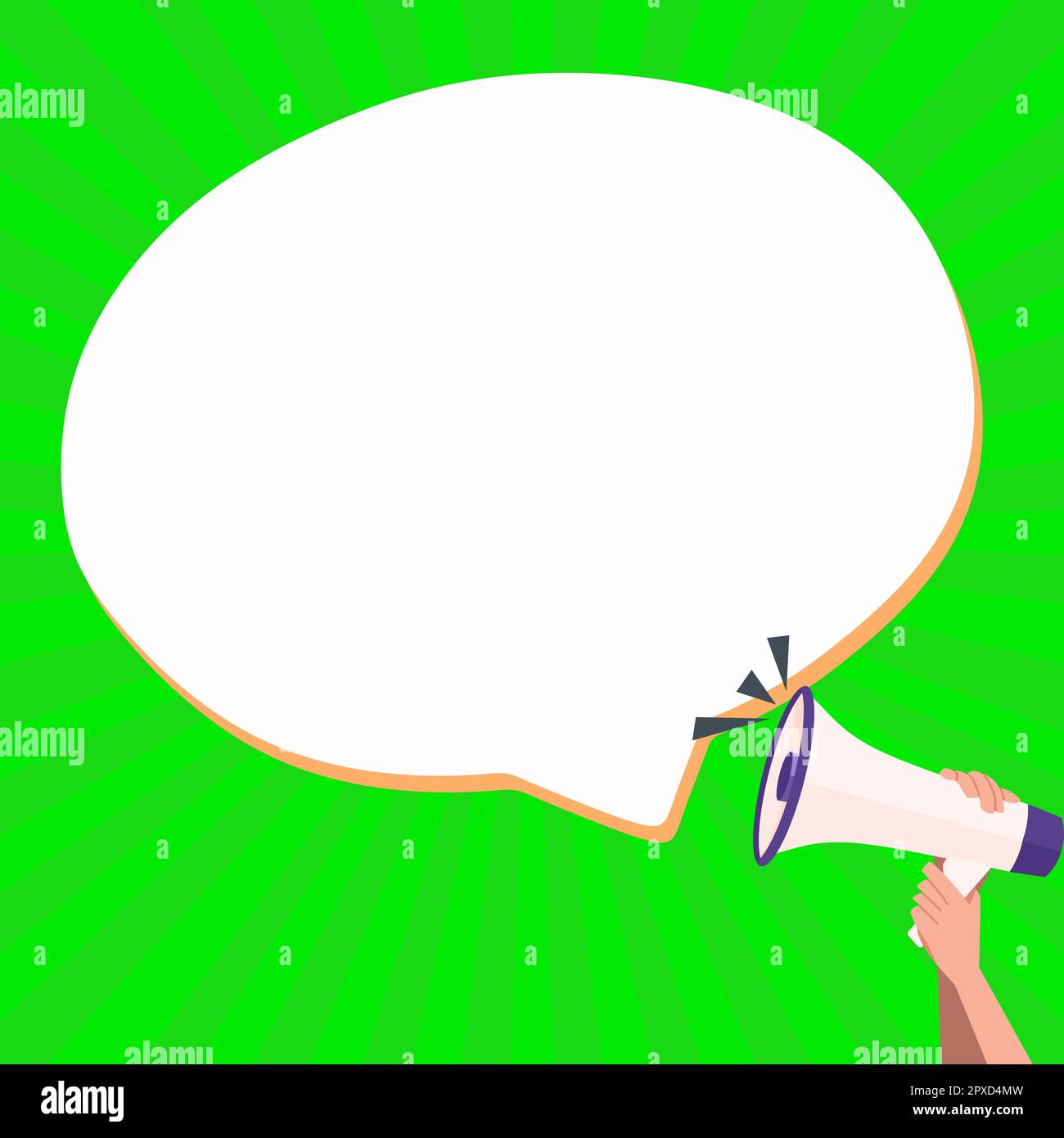 Hand Holding Megaphone With Speech Box Presenting Important Messages ...