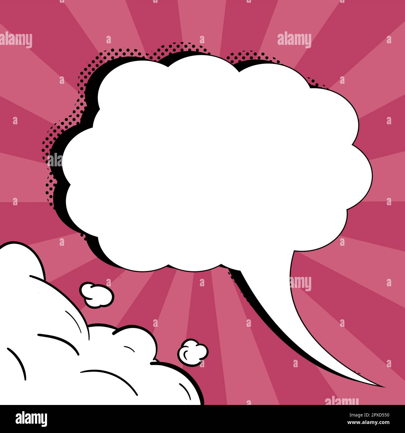 Comic Speech Bubble With Copy Space And Doodles. Empty Explosion ...