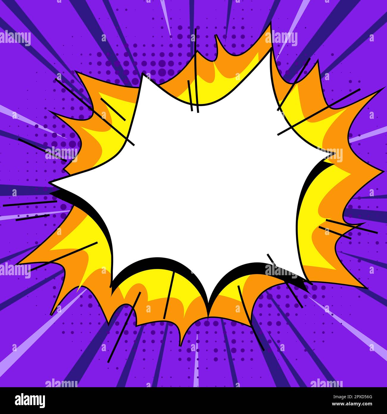 Comic Speech Bubble With Copy Space And Doodles. Empty Explosion ...