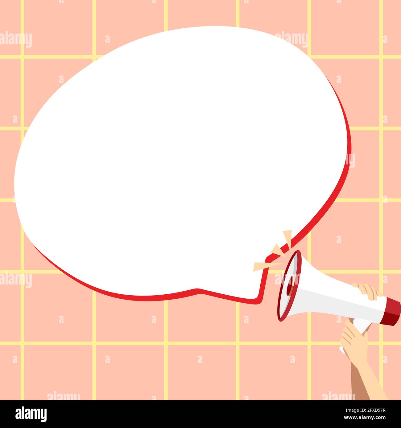 Hand Holding Megaphone With Speech Box Presenting Important Messages ...