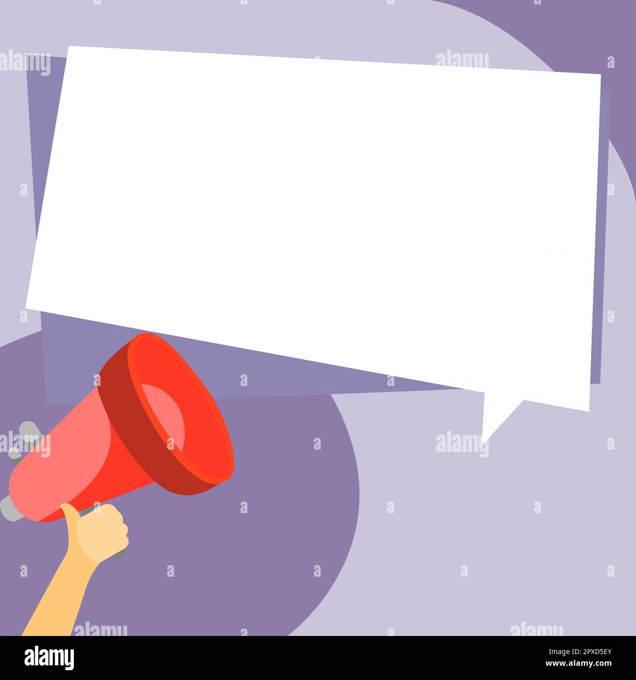 Megaphone In Hand With Dialog Balloon Showing Important Messages Stock ...
