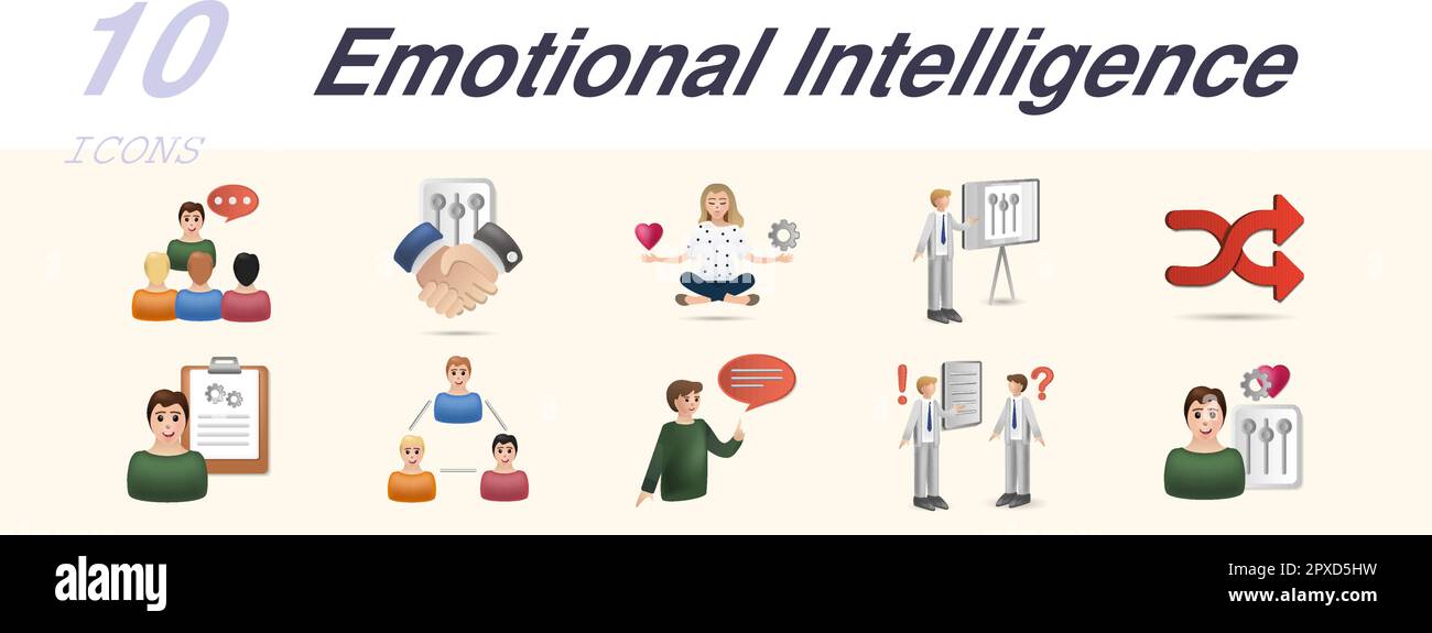 Emotional intelligence set. Creative icons: public speaking ...
