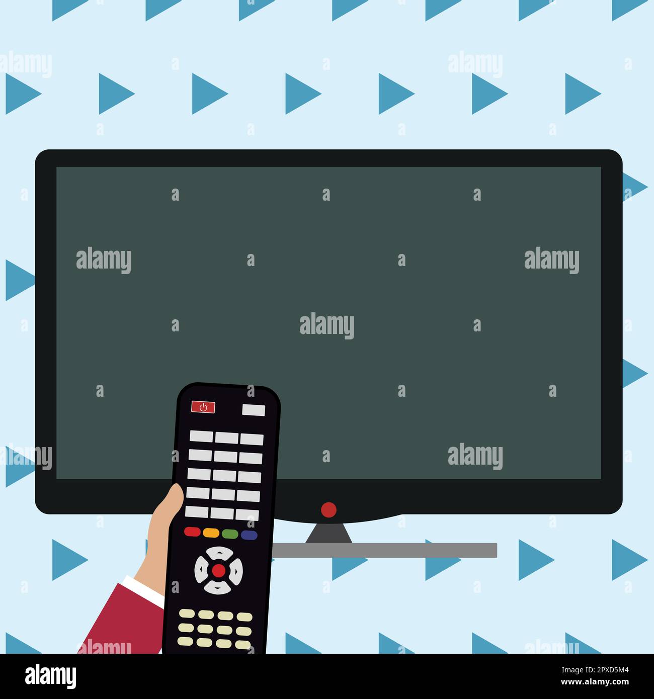 Illustration with TV and remote control. Important information on ...