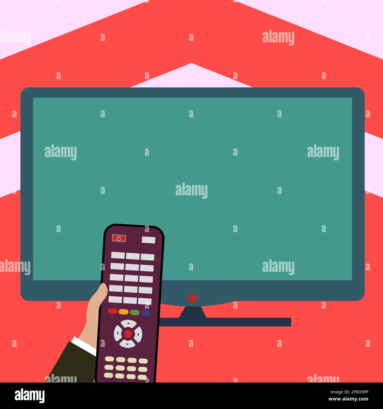 Illustration with TV and remote control. Important information on ...