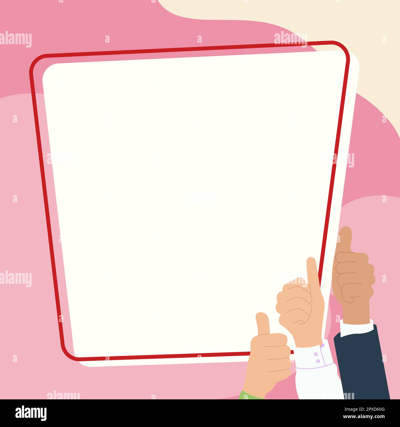 Big finger raised up pointing to whiteboard with important information ...