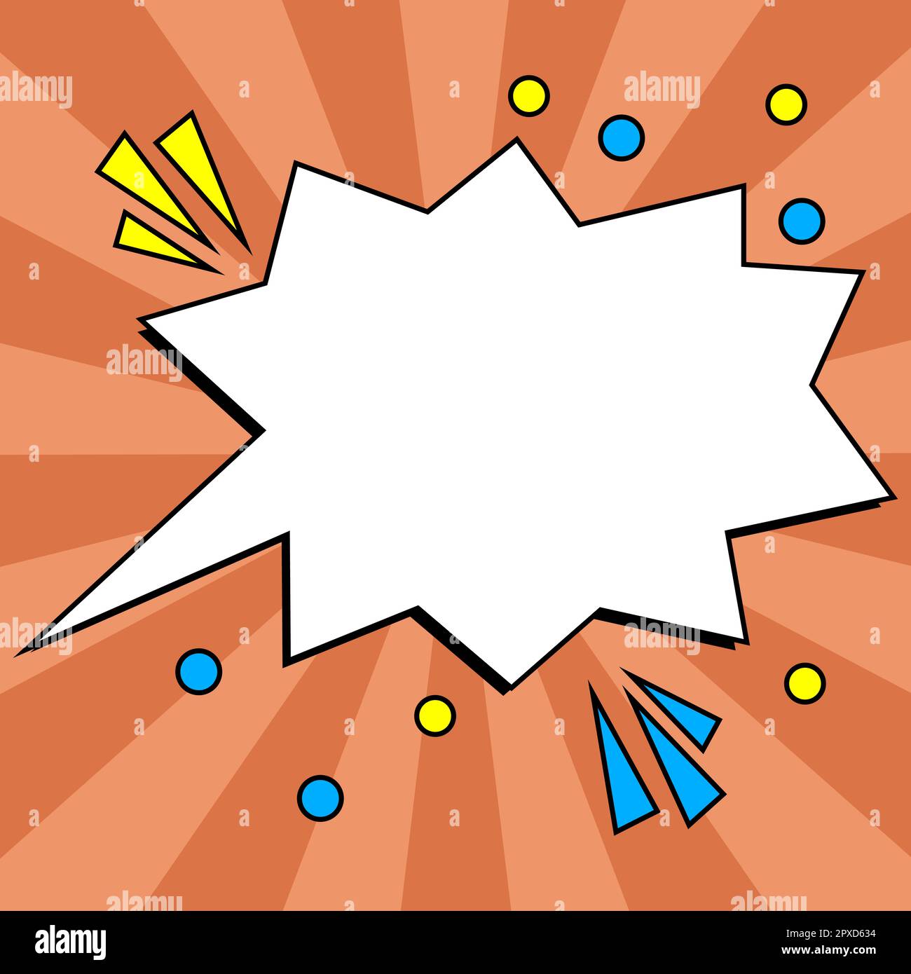 Comic Speech Bubble With Copy Space And Doodles. Empty Explosion ...