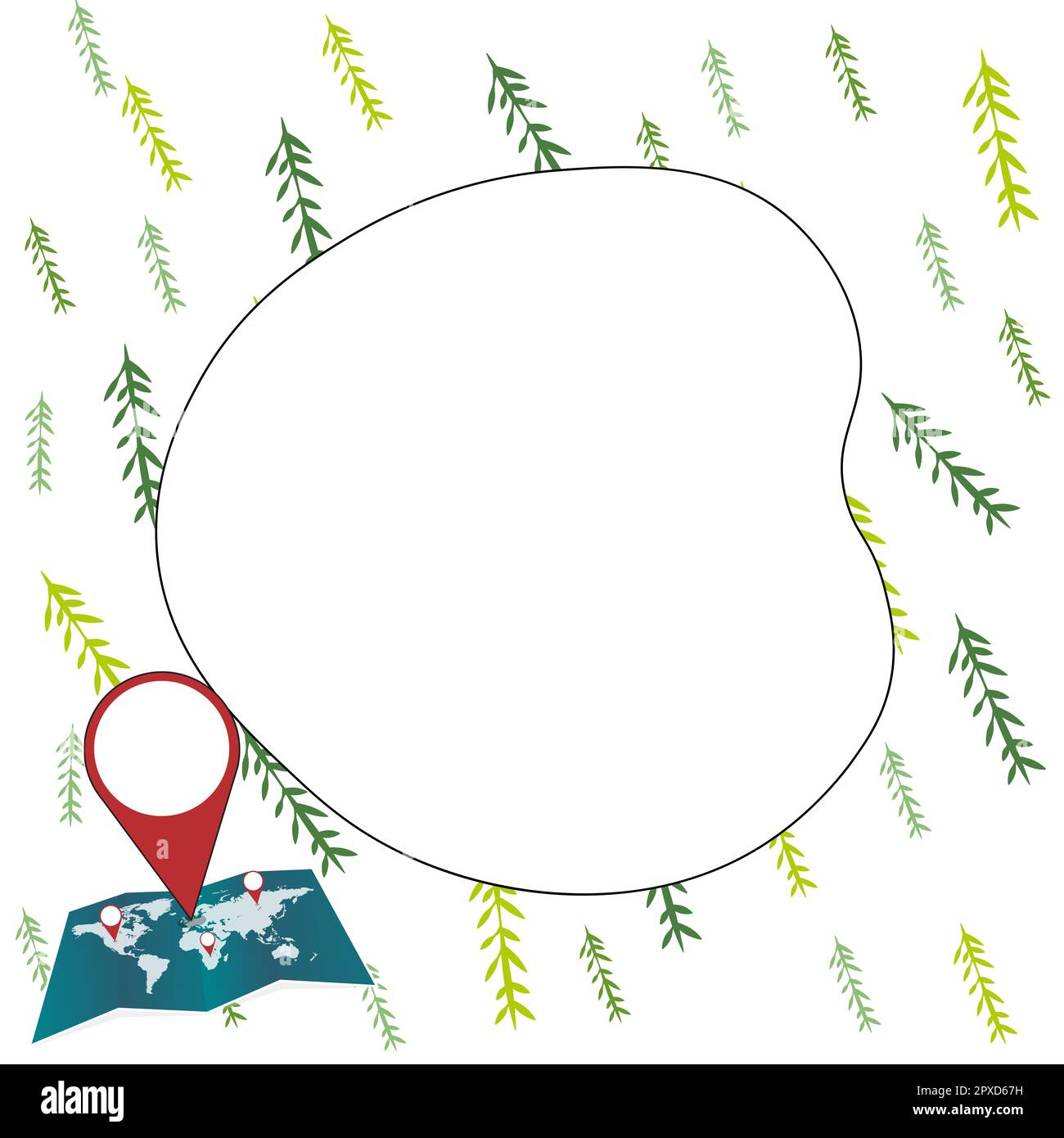 Speech Bubble With Important Message Above Map With Destination Point ...