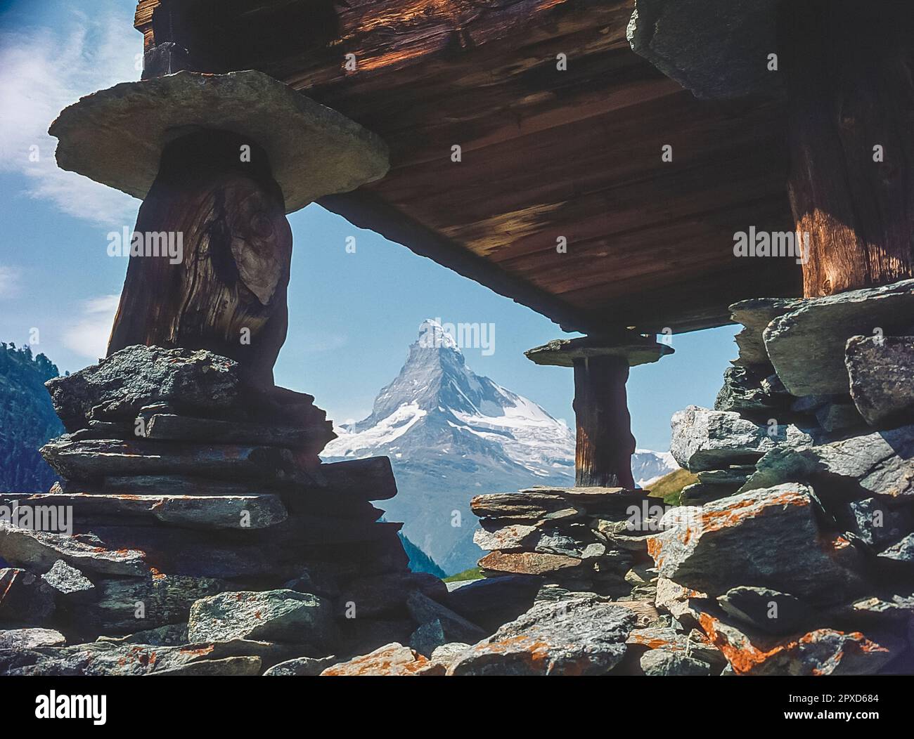 This series of images are of the mountains near the Swiss resort town ...