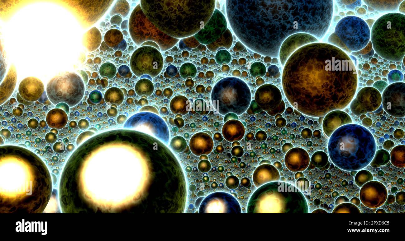 the surface of an multiverse with a lot of universes 3d rendering Stock ...