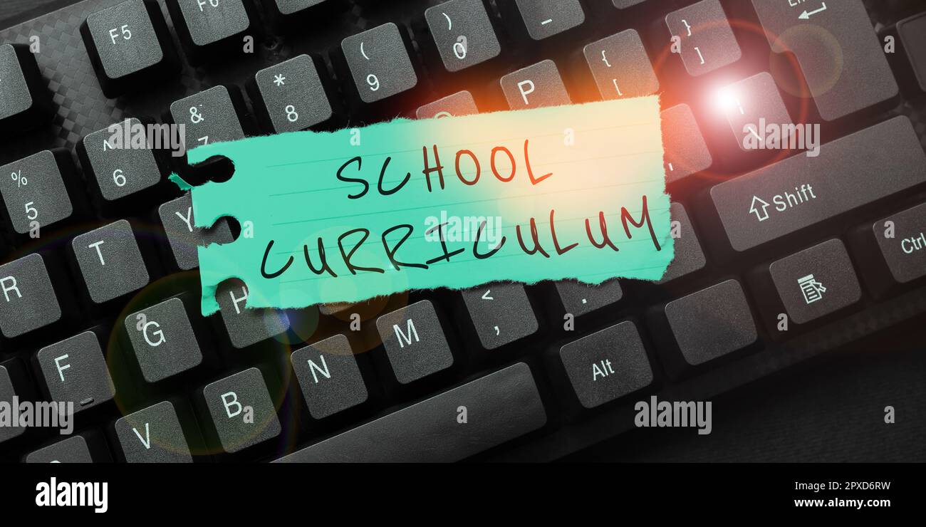 Hand writing sign School Curriculum, Business showcase designed to ...