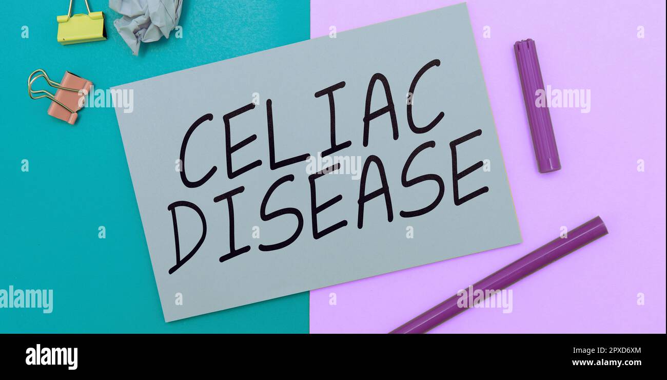 Handwriting text Celiac Disease, Business overview Small intestine is ...