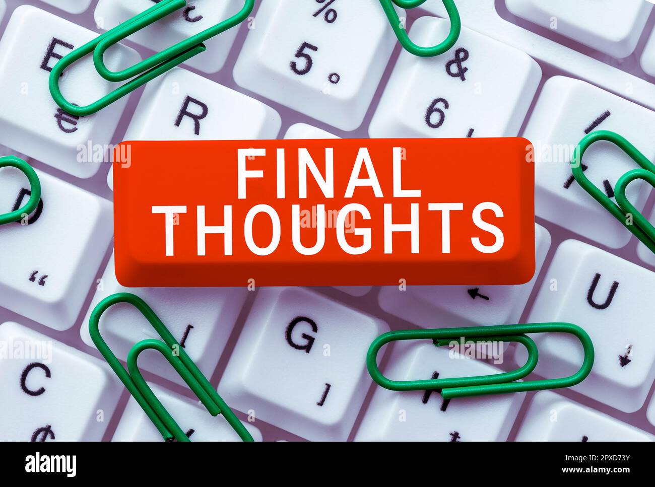 Hand writing sign Final Thoughts, Business idea Conclusion Last ...
