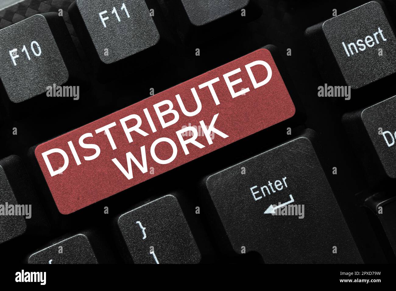 Conceptual display Distributed Work, Business overview practiced by enterprises using network ...