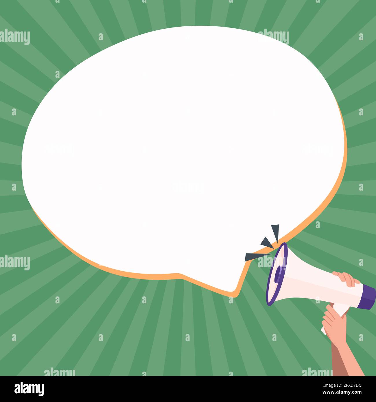 Hand Holding Megaphone With Speech Box Presenting Important Messages ...