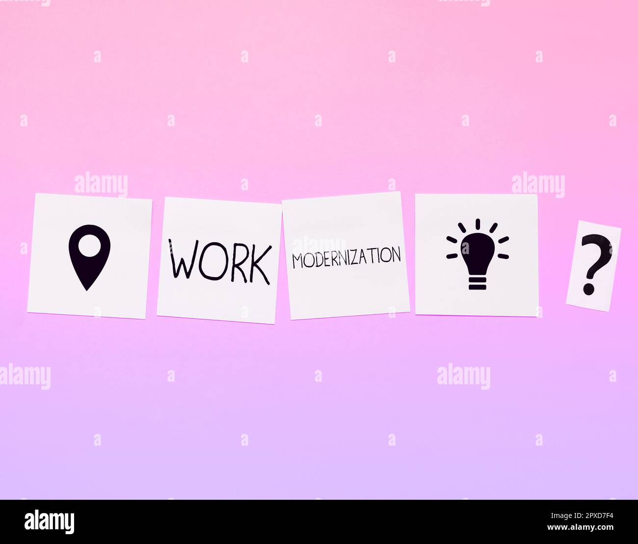 Conceptual display Work Modernization, Business showcase changing ...