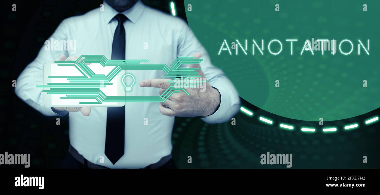 Conceptual display Annotation, Concept meaning note added by way of ...