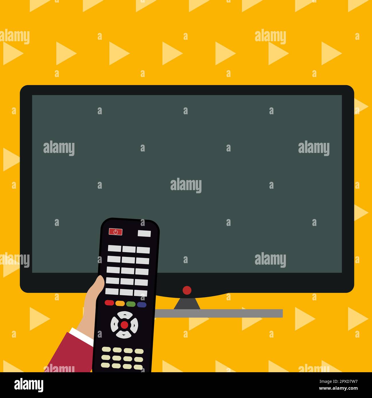 Illustration with TV and remote control. Important information on ...