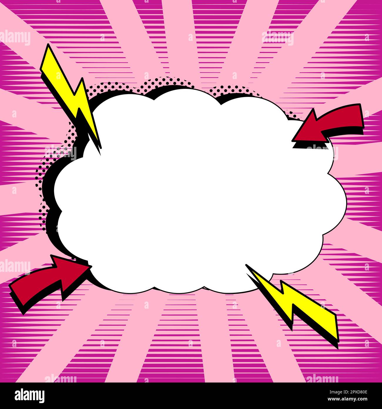 Comic Speech Bubble With Copy Space And Doodles. Empty Explosion ...