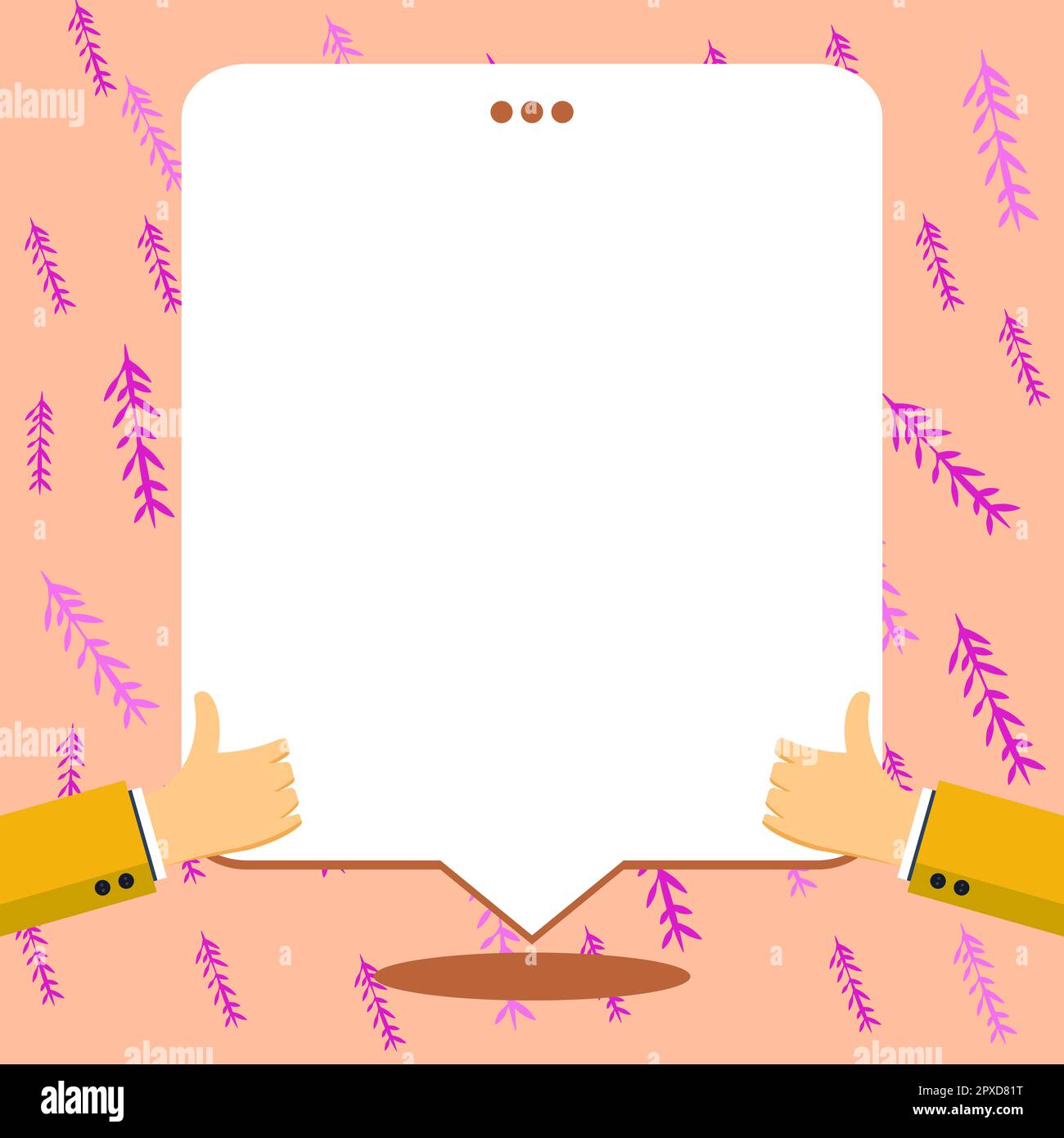 Big finger raised up pointing to whiteboard with important information ...