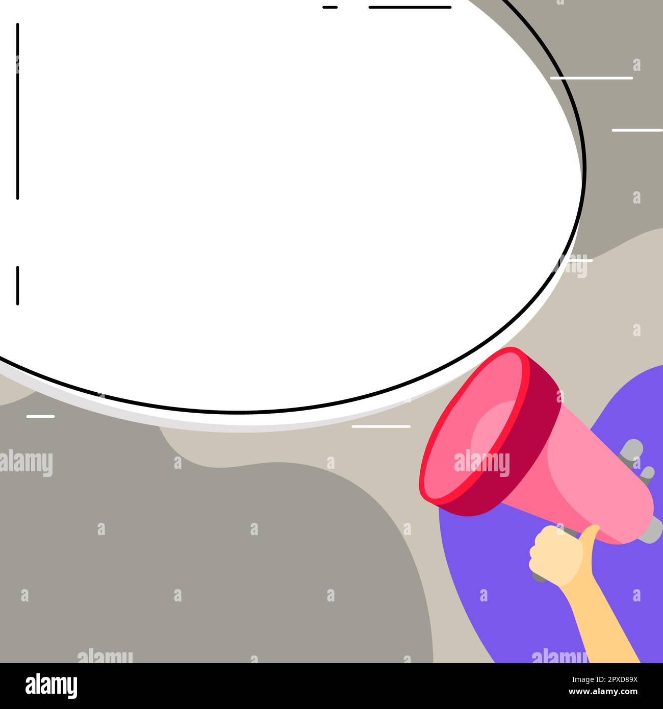 Megaphone In Hand With Dialog Balloon Showing Important Messages Stock ...