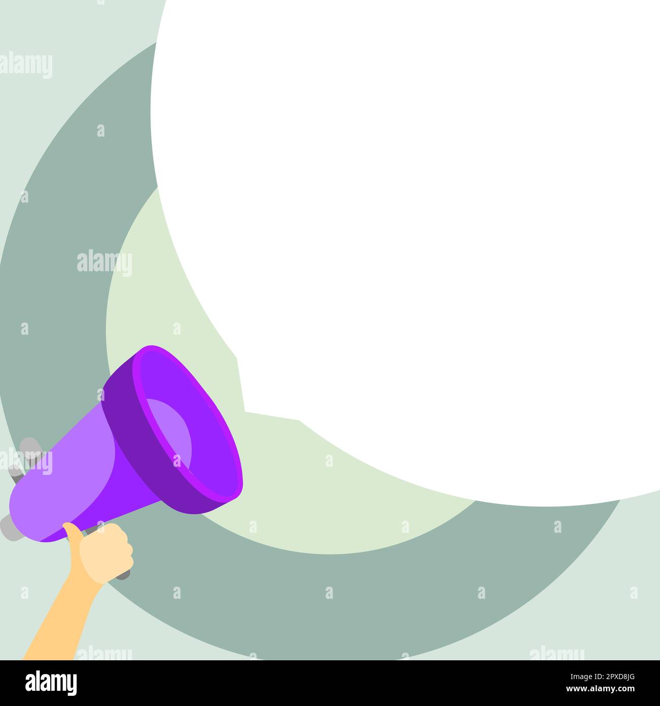 Megaphone In Hand With Dialog Balloon Showing Important Messages Stock ...