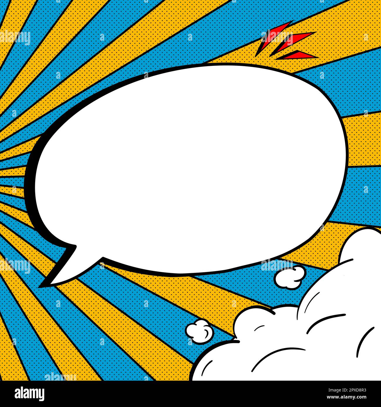 Comic Speech Bubble With Copy Space And Doodles. Empty Explosion ...