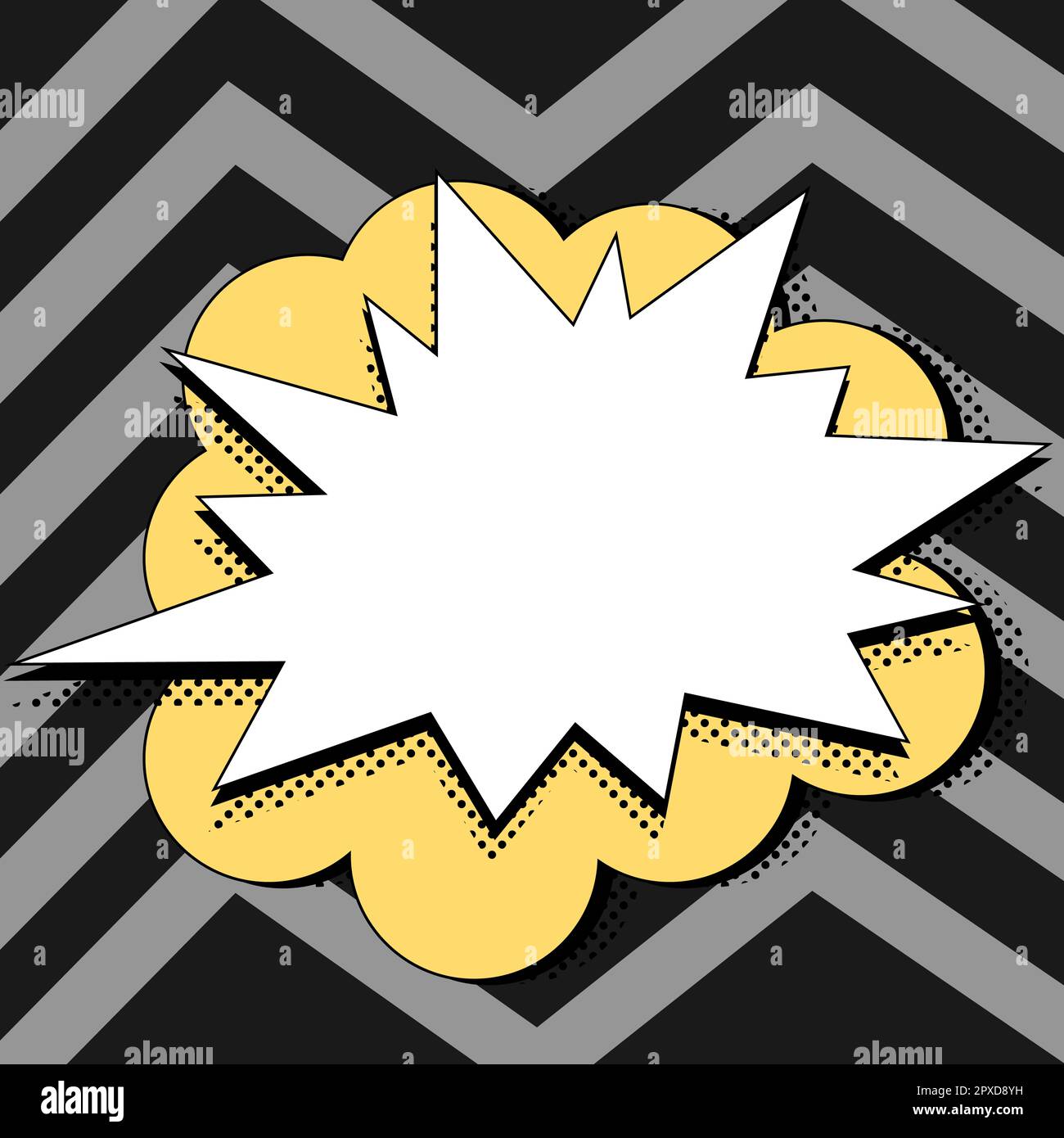 Comic Speech Bubble With Copy Space And Doodles. Empty Explosion ...