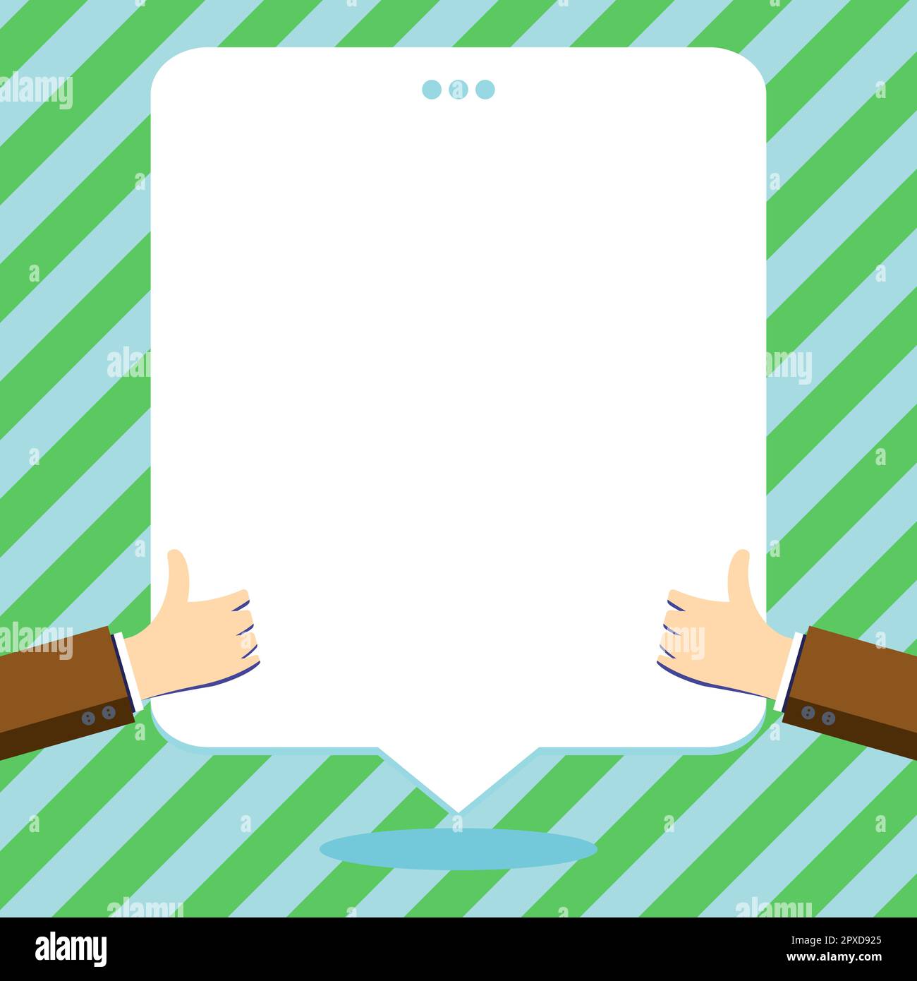 Big finger raised up pointing to whiteboard with important information ...