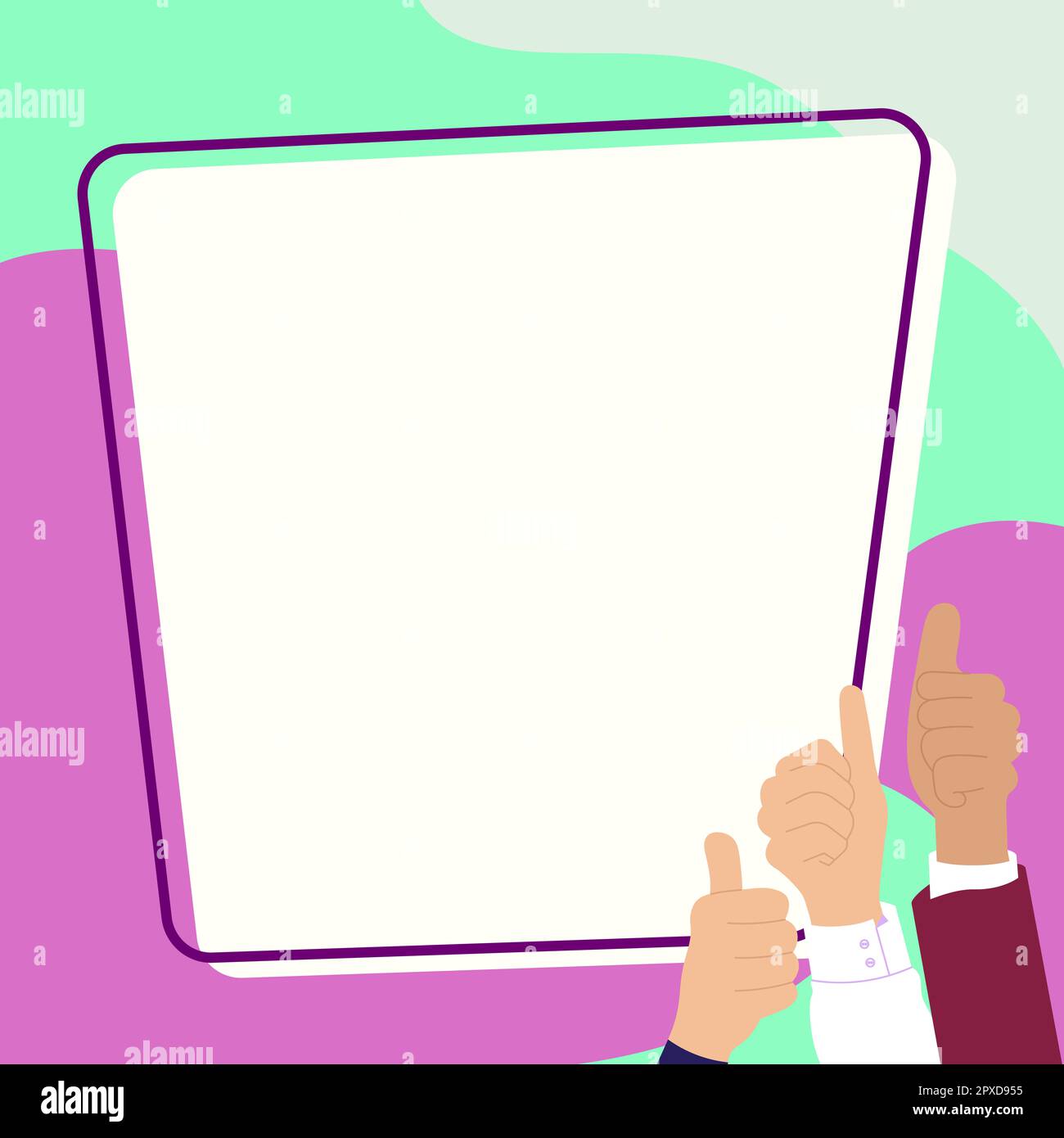 Big finger raised up pointing to whiteboard with important information ...