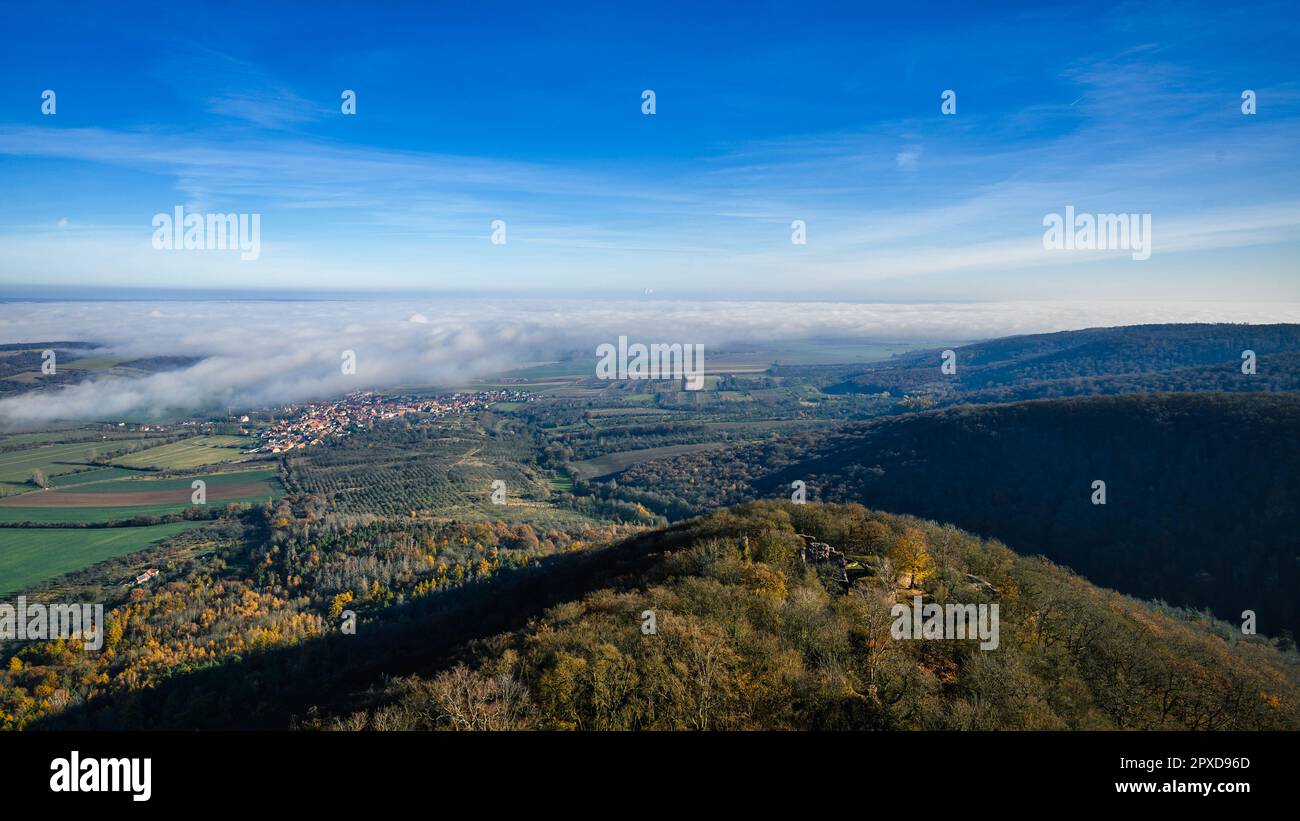 Fascinating view of a beautiful mountain landscape from the Kyffhaeuser ...