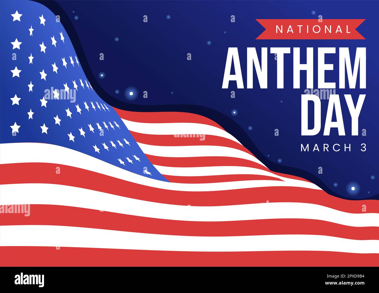 National Anthem Day on March 3 Illustration with United States of ...