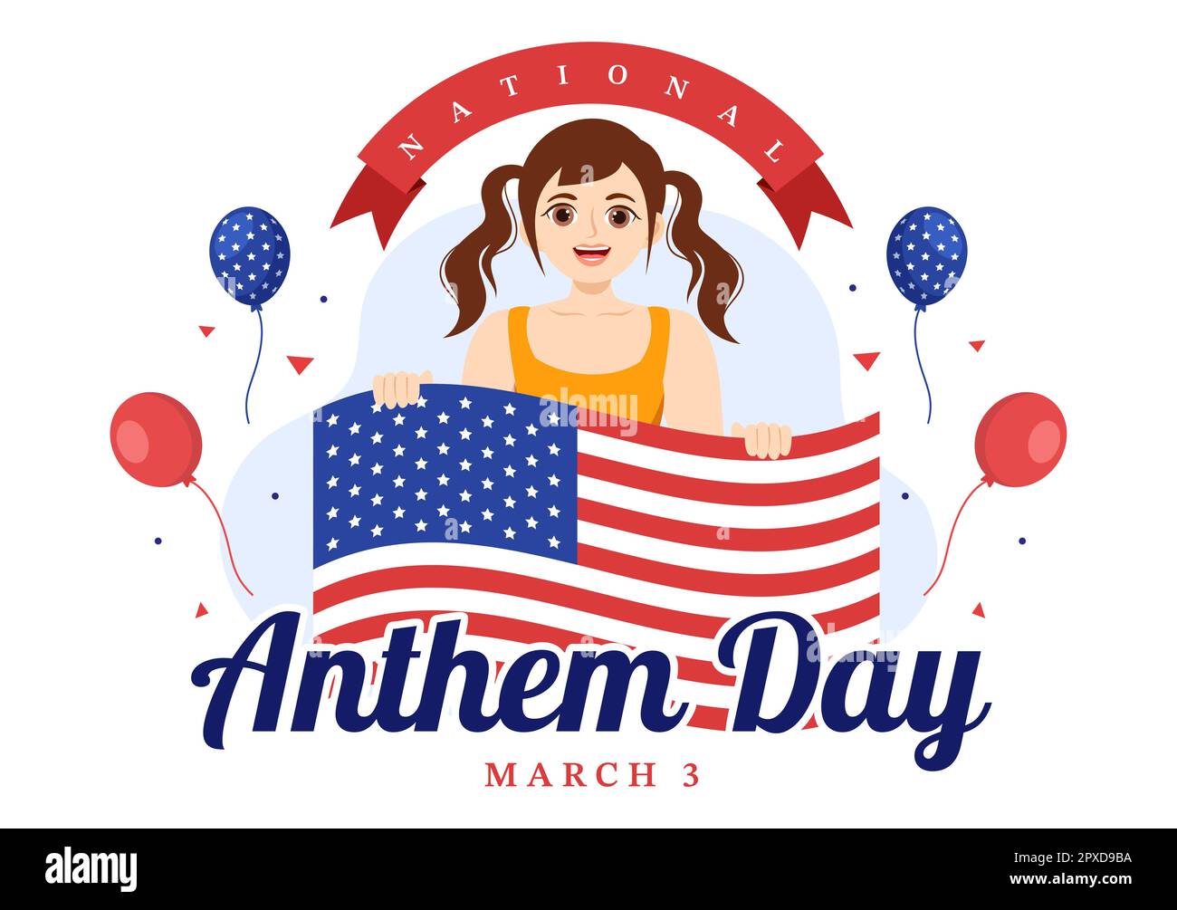 National Anthem Day on March 3 Illustration with United States of ...