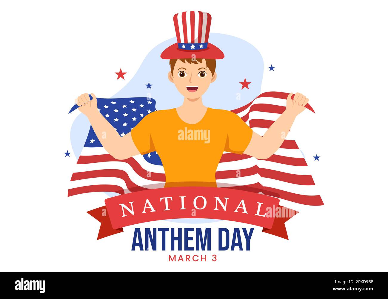 National Anthem Day on March 3 Illustration with United States of ...