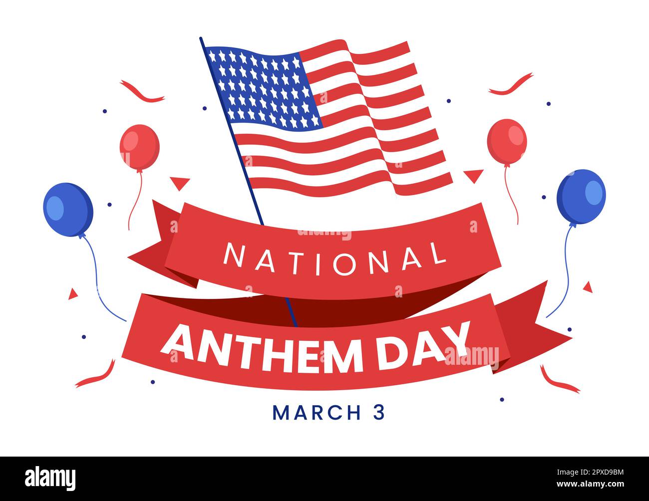 National Anthem Day on March 3 Illustration with United States of ...
