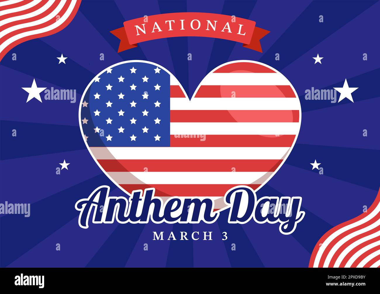 National Anthem Day on March 3 Illustration with United States of ...
