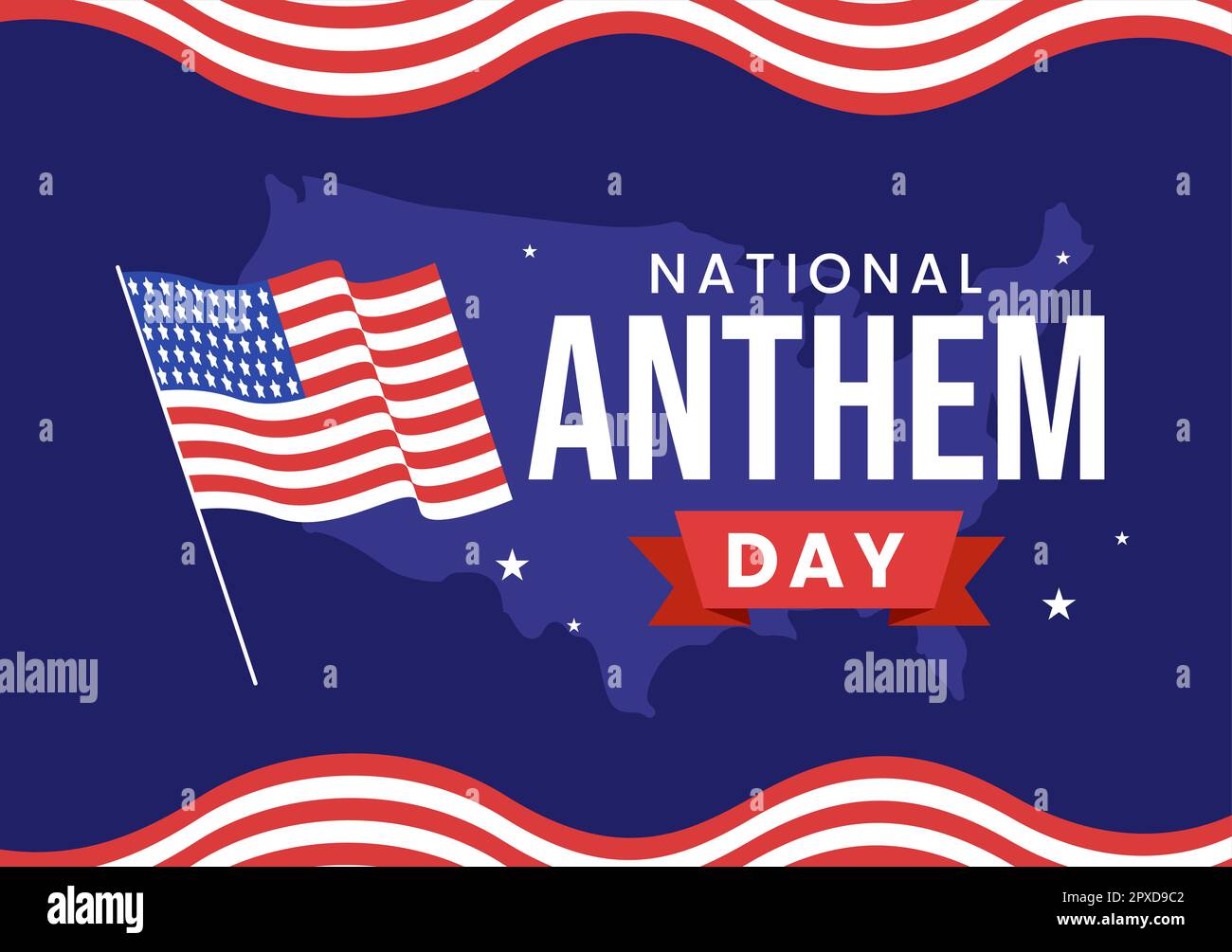 National Anthem Day on March 3 Illustration with United States of ...