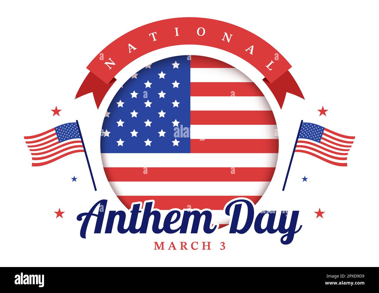 National Anthem Day on March 3 Illustration with United States of ...