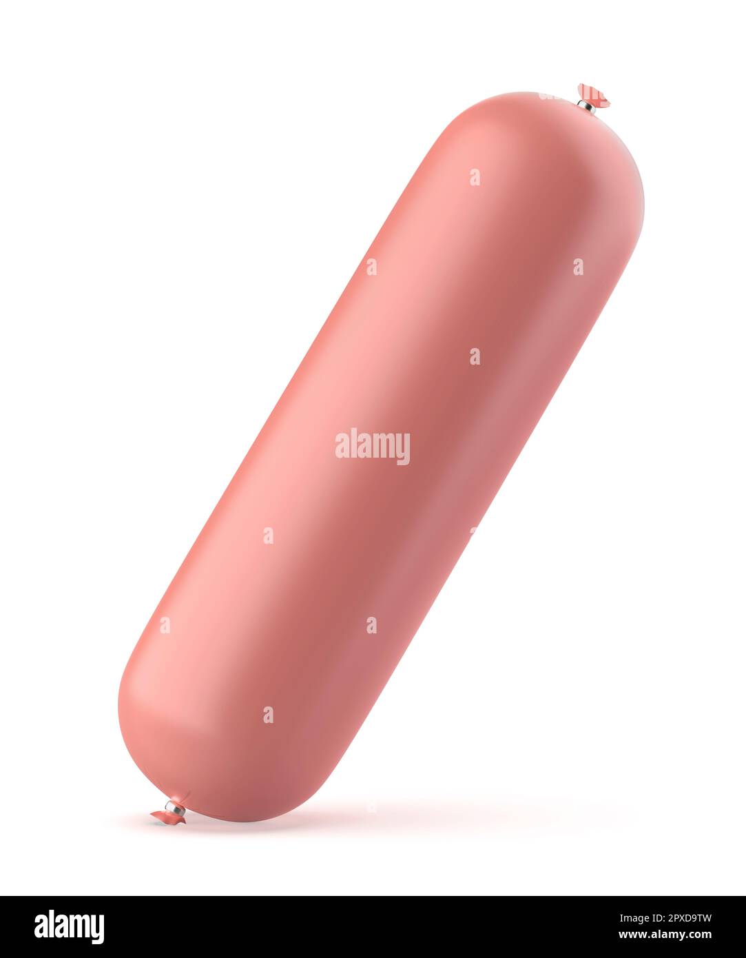 Ham in casing on white background Stock Photo - Alamy