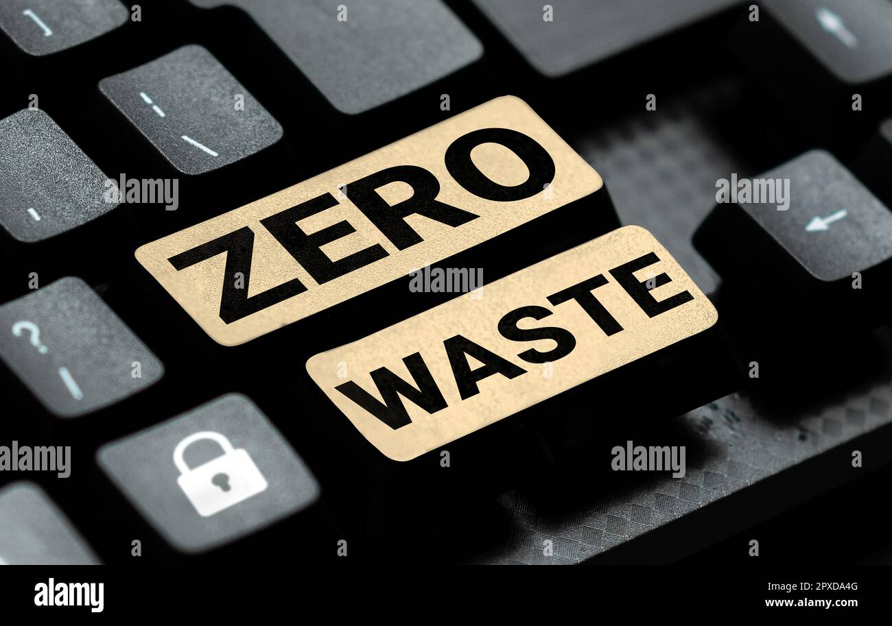 Text caption presenting Zero Waste, Business idea industrial ...
