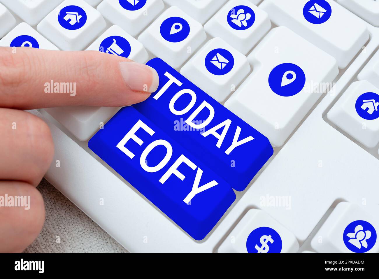 Text sign showing Eofy, Business showcase a mega sale held on an end of ...