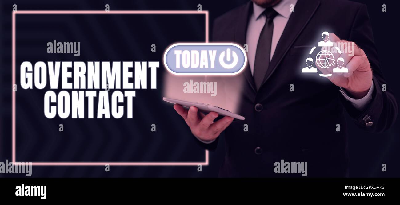 Handwriting text Government Contact, Concept meaning debt security ...