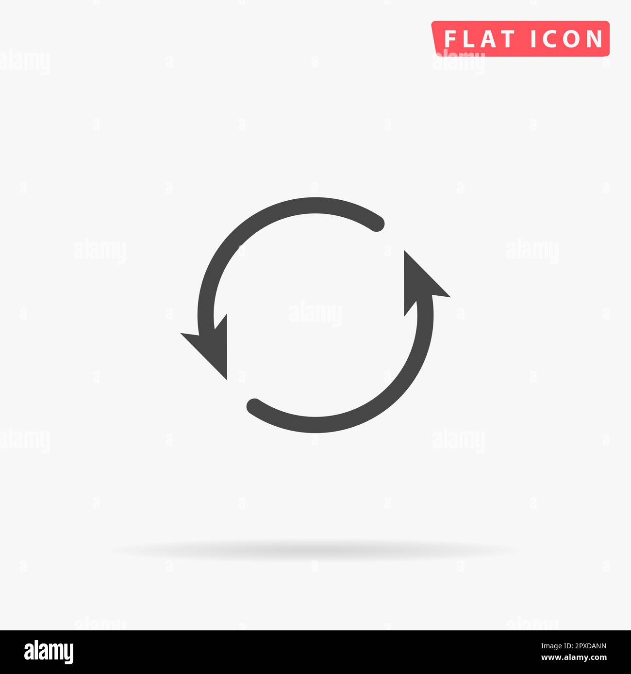 Arrow circle - cycle, loop, roundabout . Simple flat black symbol with ...