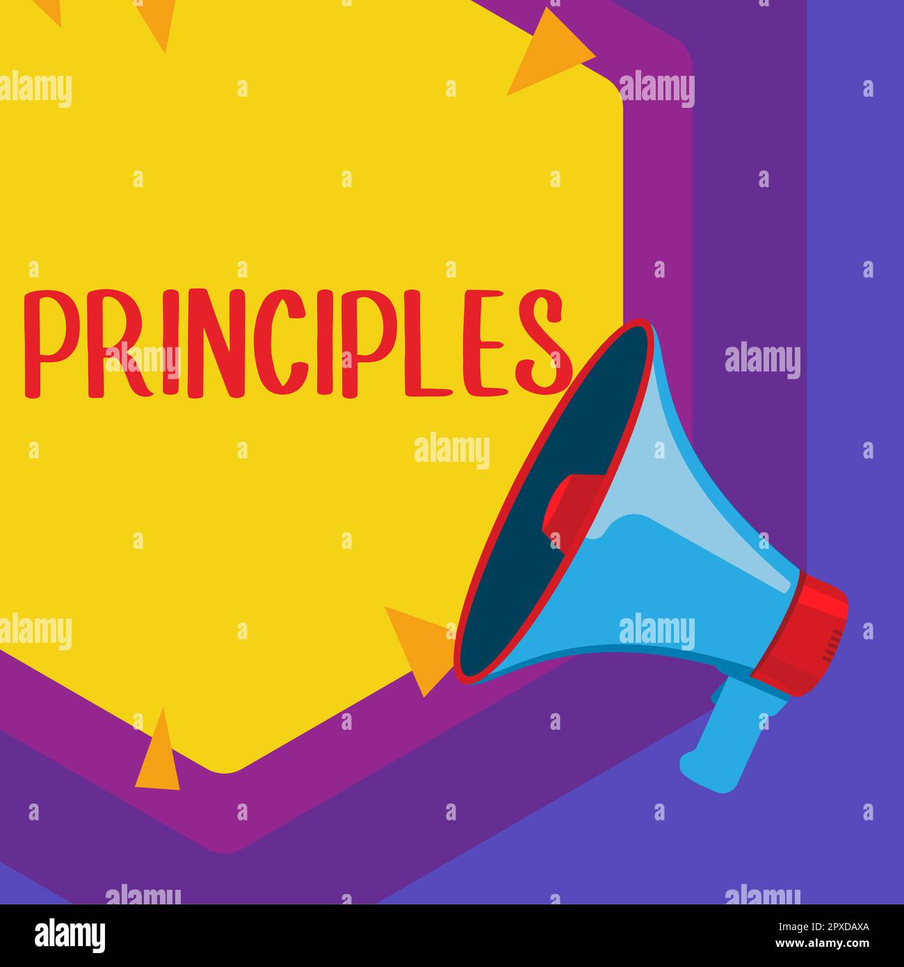 Text caption presenting Principles, Business idea fundamental truth ...