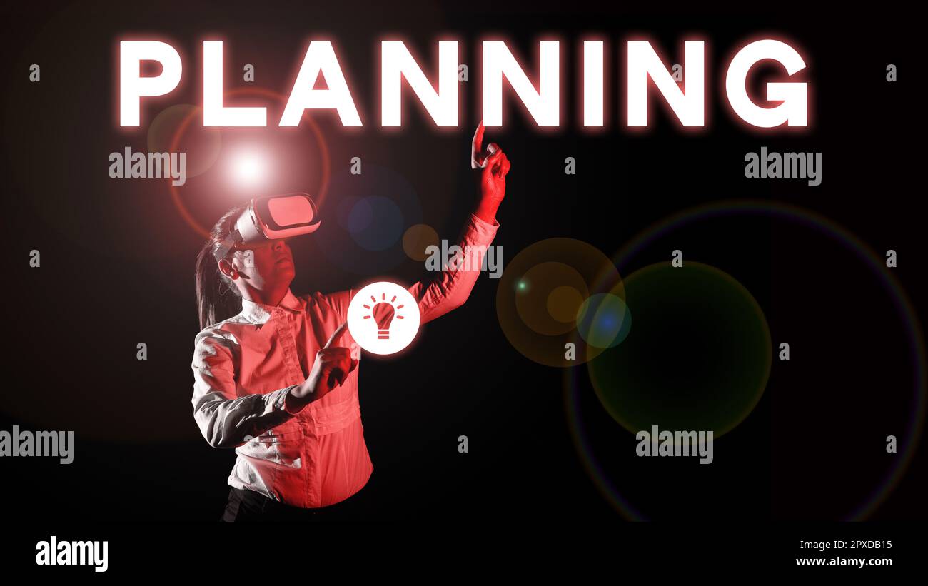 Text sign showing Planning, Business concept process of thinking about ... Text sign showing Planning, Business concept process of thinking about ...