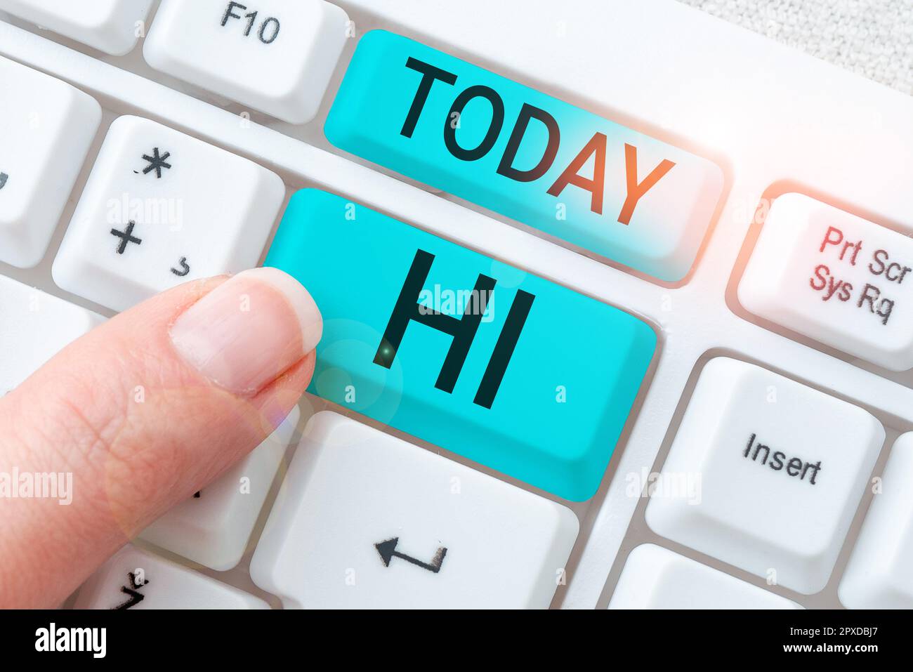 Sign displaying Hi, Word for used as a greeting or to begin a telephone ...