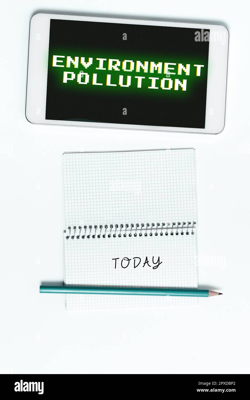 Handwriting text Environment Pollution, Internet Concept observing and ...